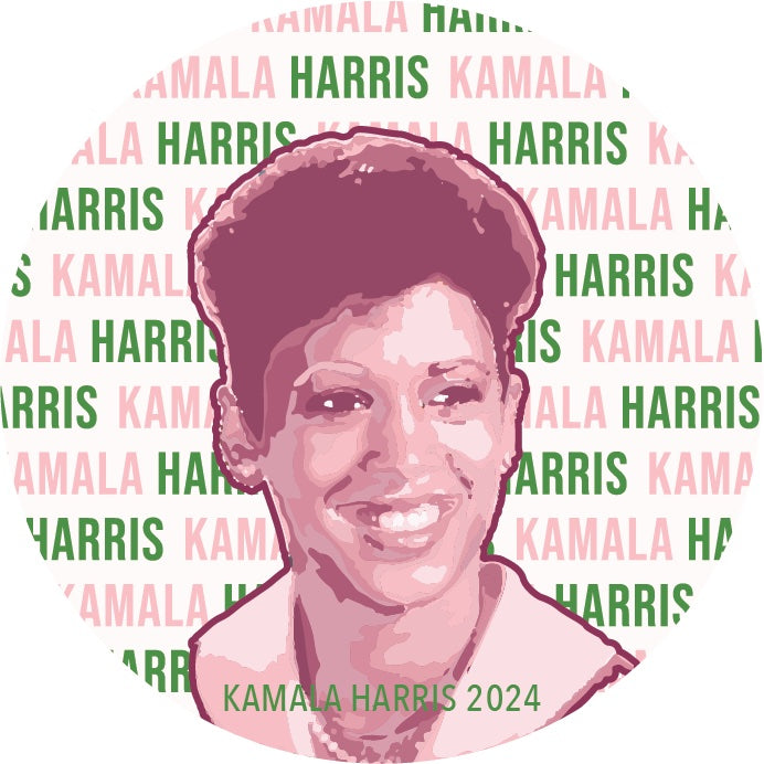 Pink + Green Young Kamala Harris Sticker – The Para Society